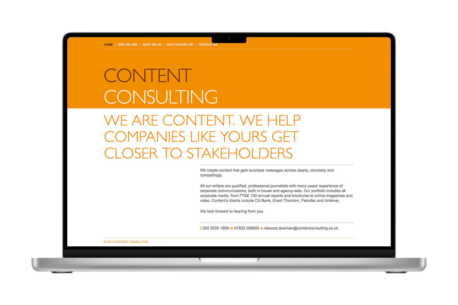 Content Consulting website | andrew heskins design.